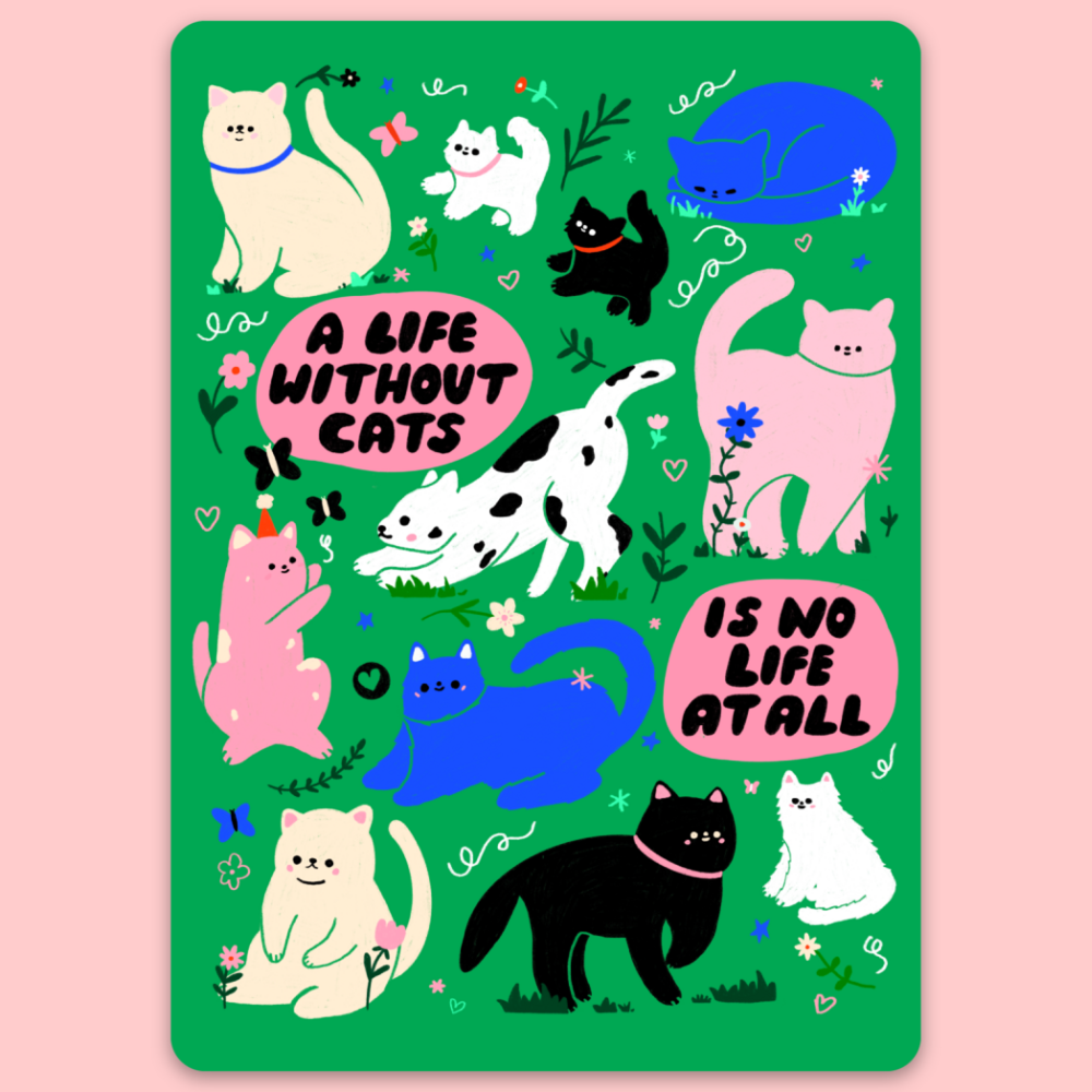 A Life Without Cats Sticker – Tender Ghost